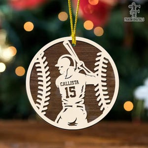 Custom Baseball Player Ornaments, Personalized Baseball Christmas ...