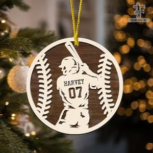 Custom Baseball Player Ornaments, Personalized Baseball Christmas ...