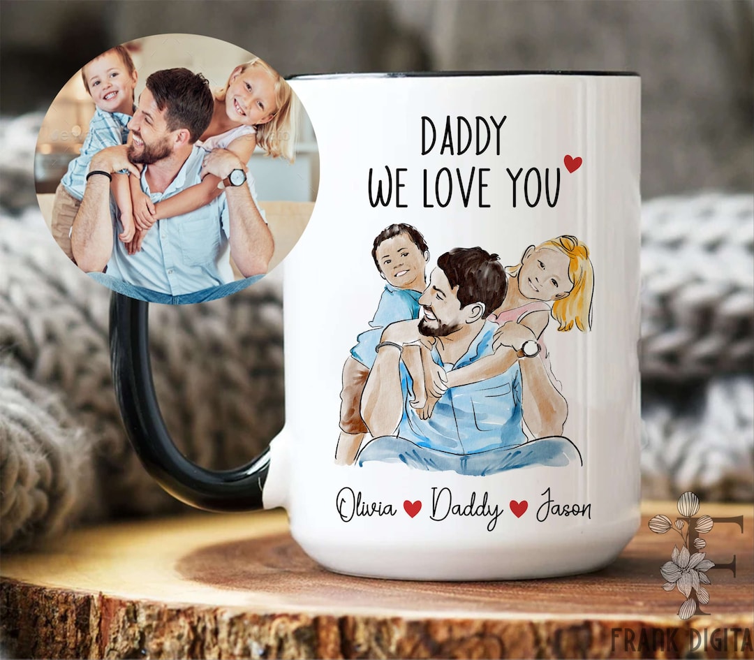 Personalized Father's Day Mug for Dad, Father's Day Gift, Dad and Kids ...