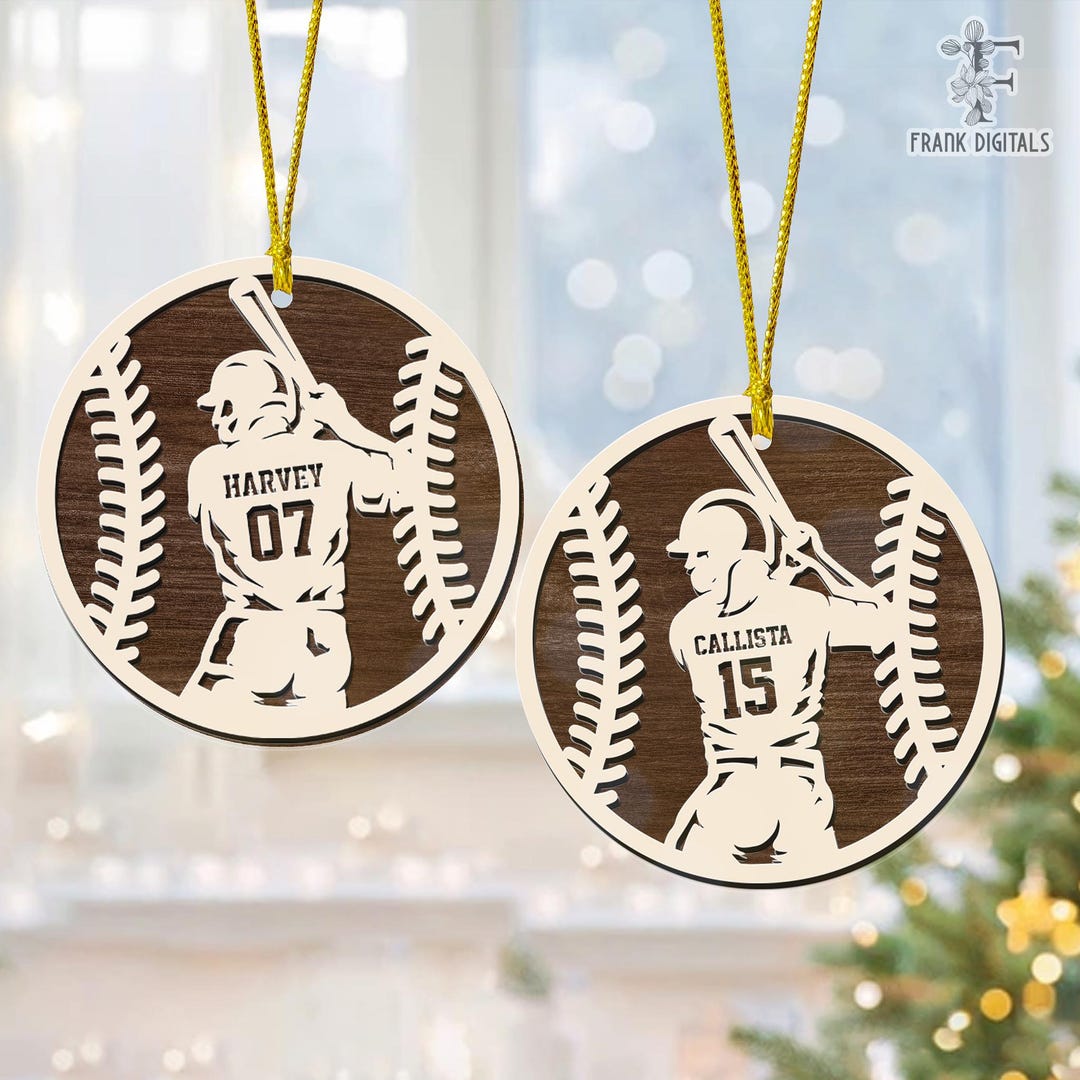 Custom Baseball Player Ornaments, Personalized Baseball Christmas ...