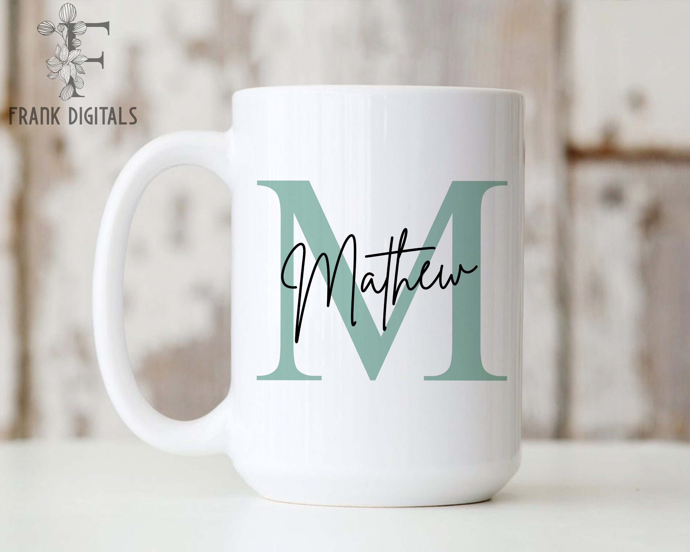 Initial Mug Personalised Name Mug Customised Mug Colour | Etsy