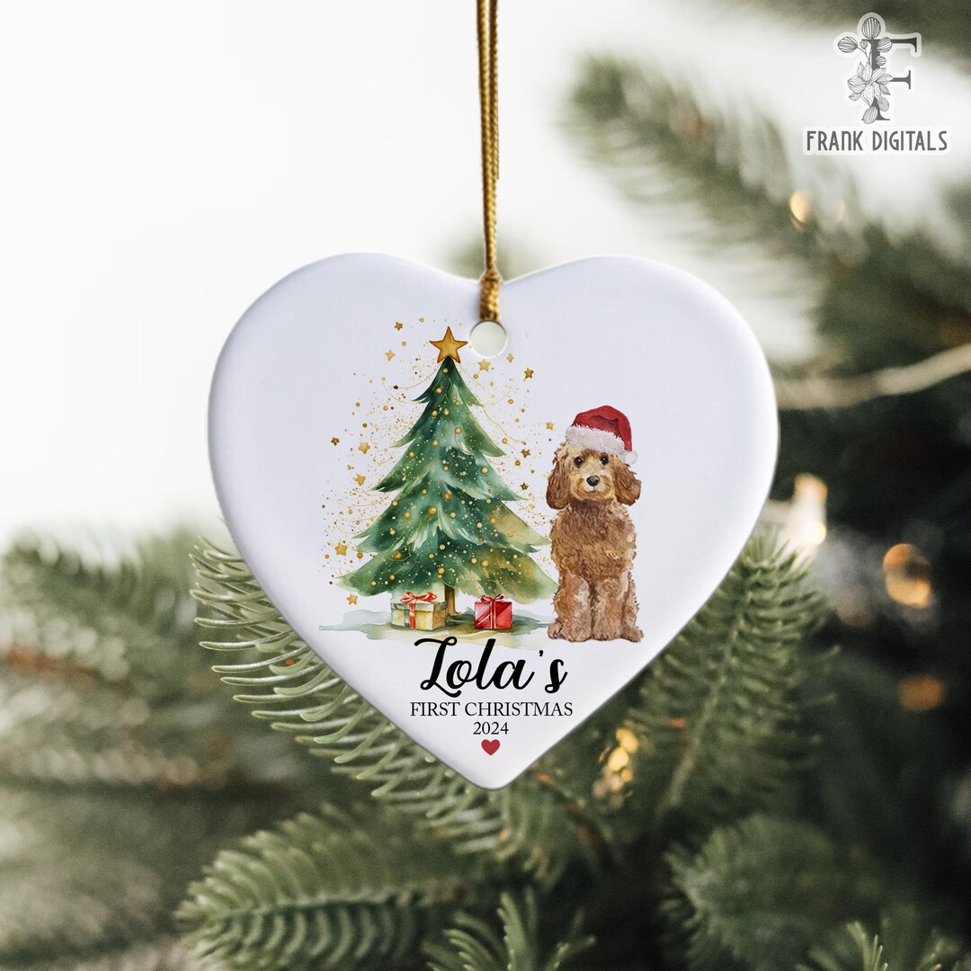 Custom Cockapoo Ornament, Custom Dogs First Christmas Ornament, Cavapoo ...