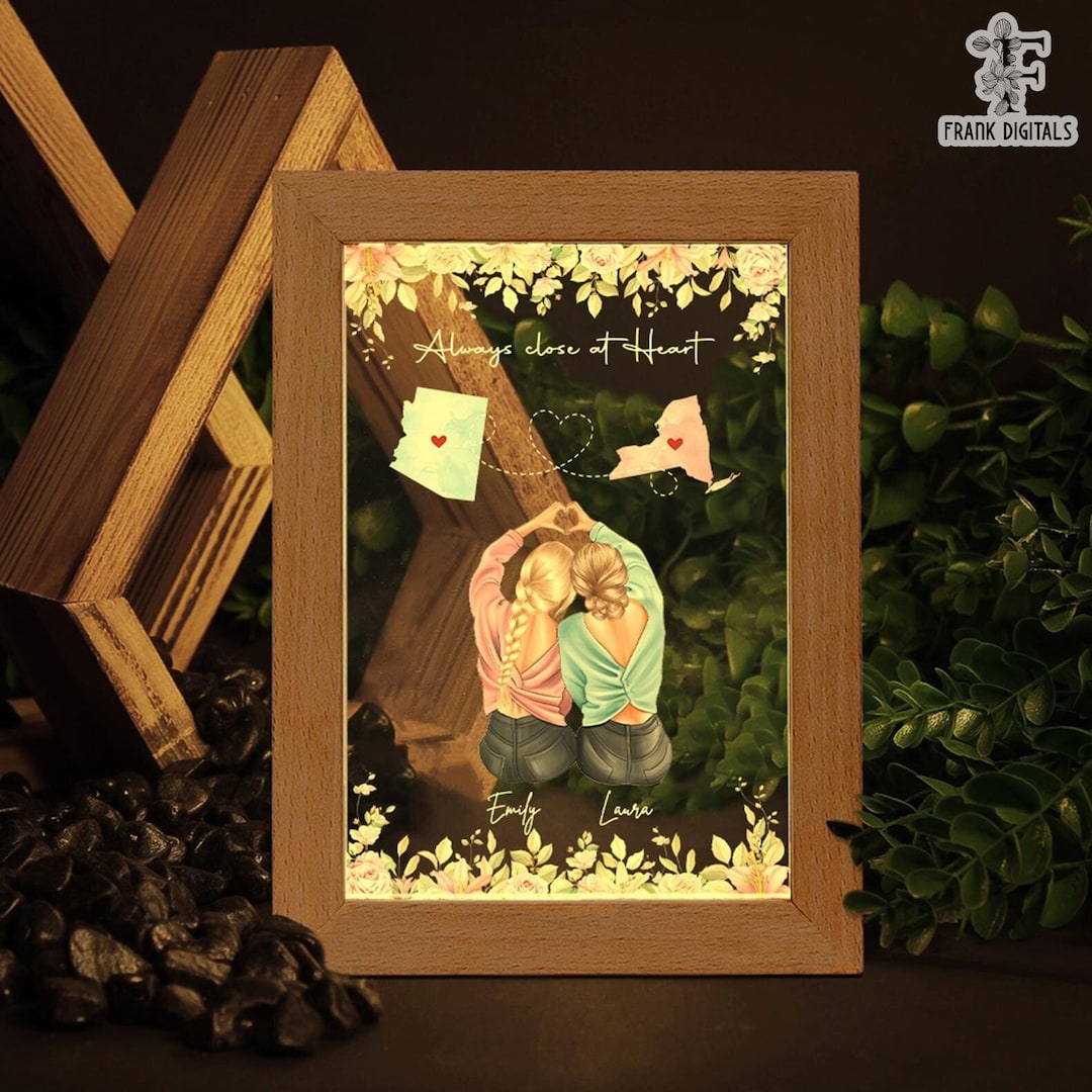 Personalized Best Friends LED Light, Custom Besties Lamp, Long Distance ...