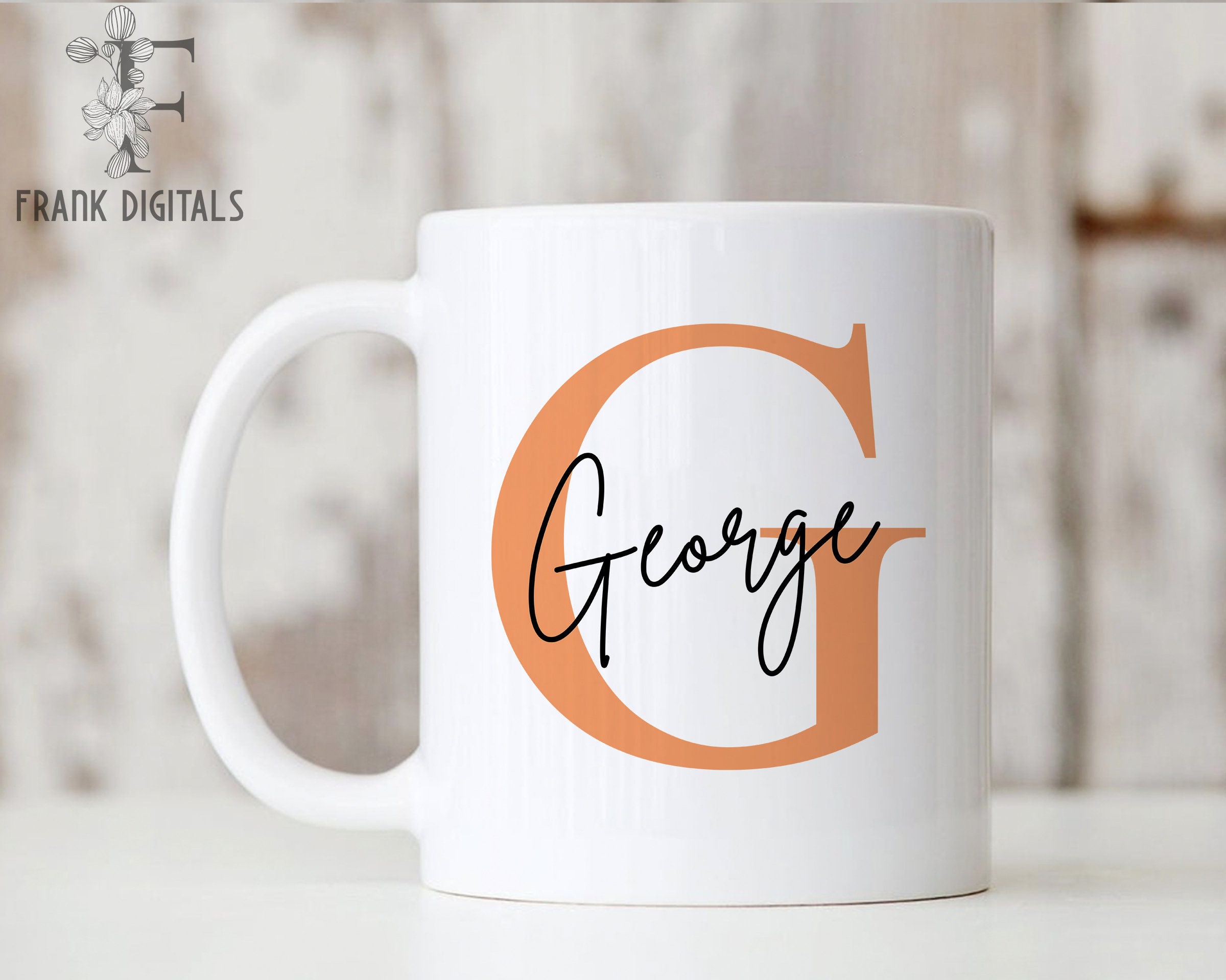 Initial Mug Personalised Name Mug Customised Mug Colour | Etsy