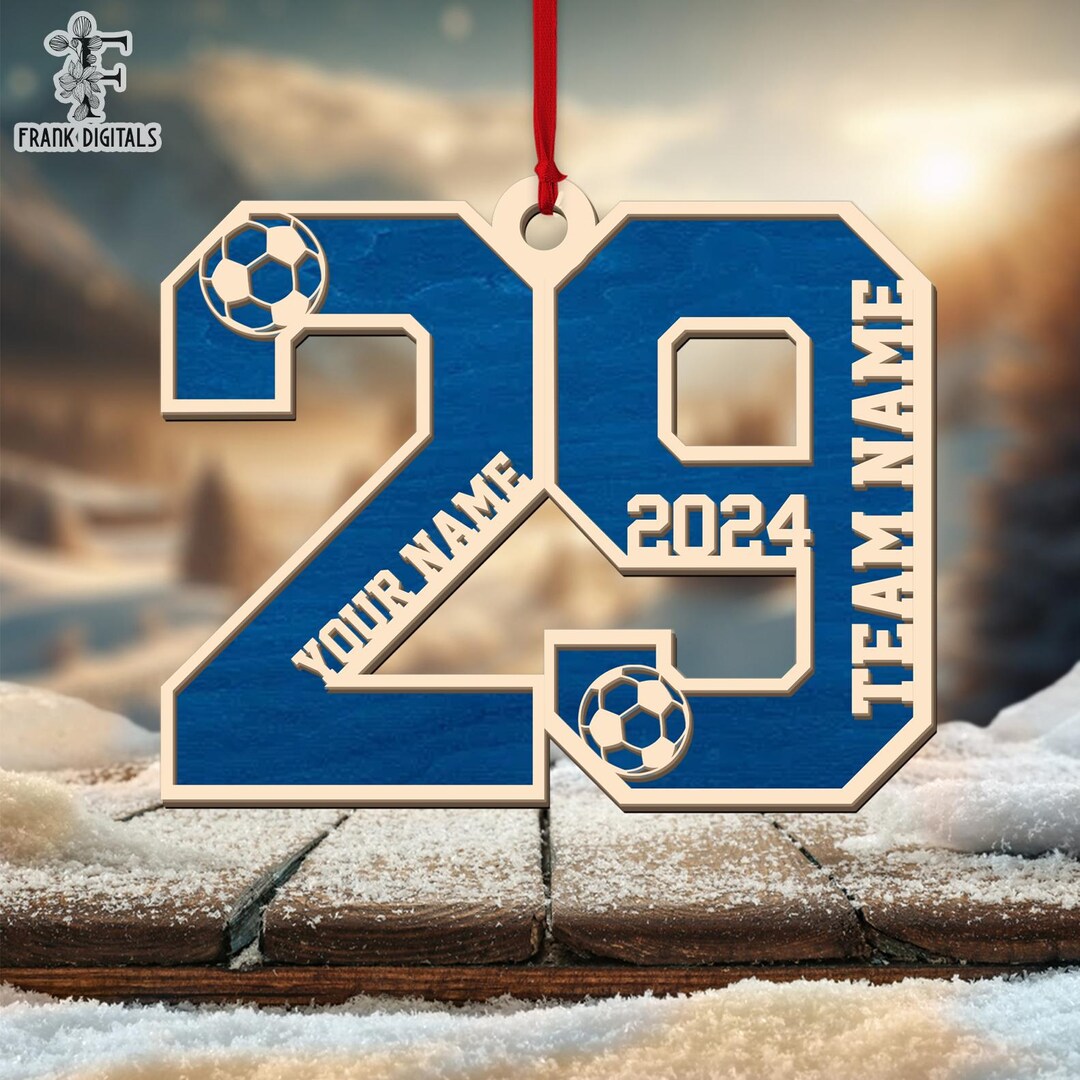 Custom Soccer Player Number 3D Ornament, Personalized Soccer Team ...