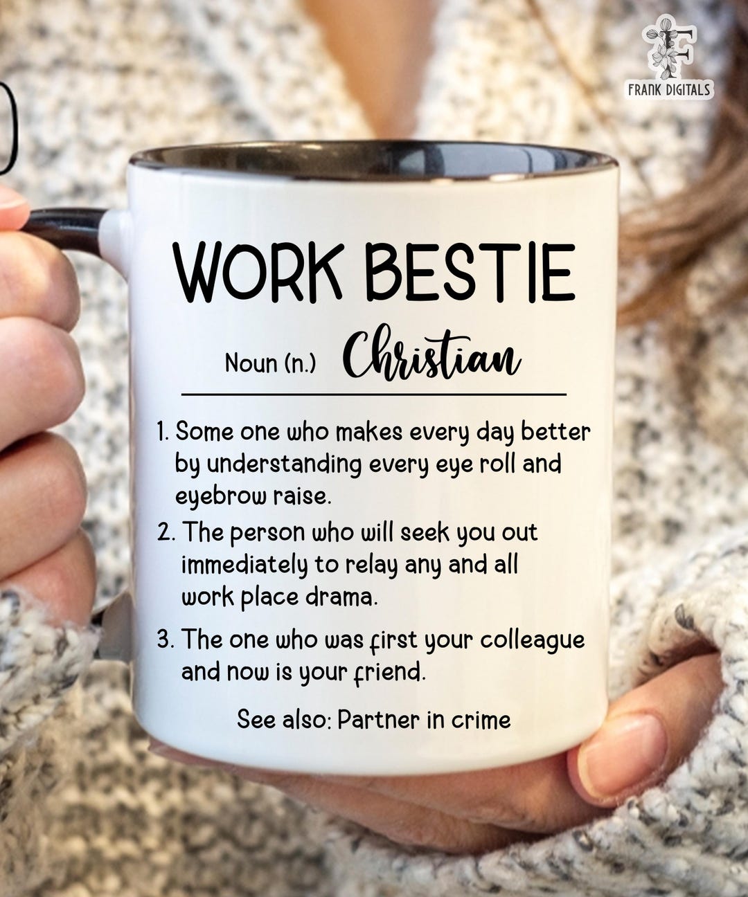 Personalized Work Bestie Mug, Work Best Friend Mug, Coworker Mug ...