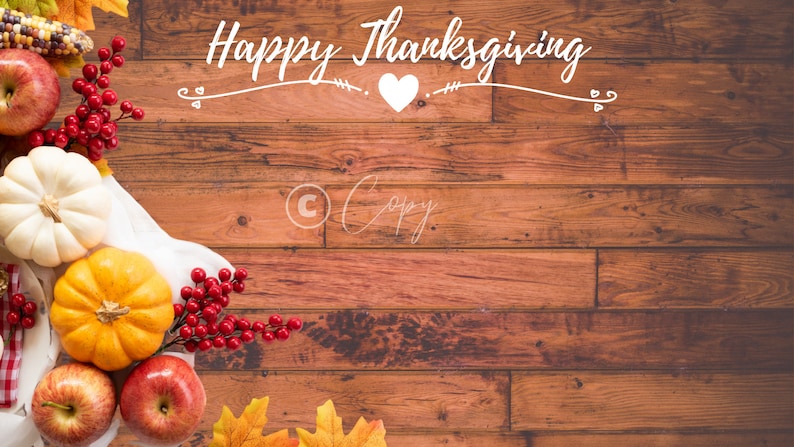 Thanksgiving Zoom Background 3-pack Zoom Thanksgiving Online | Etsy