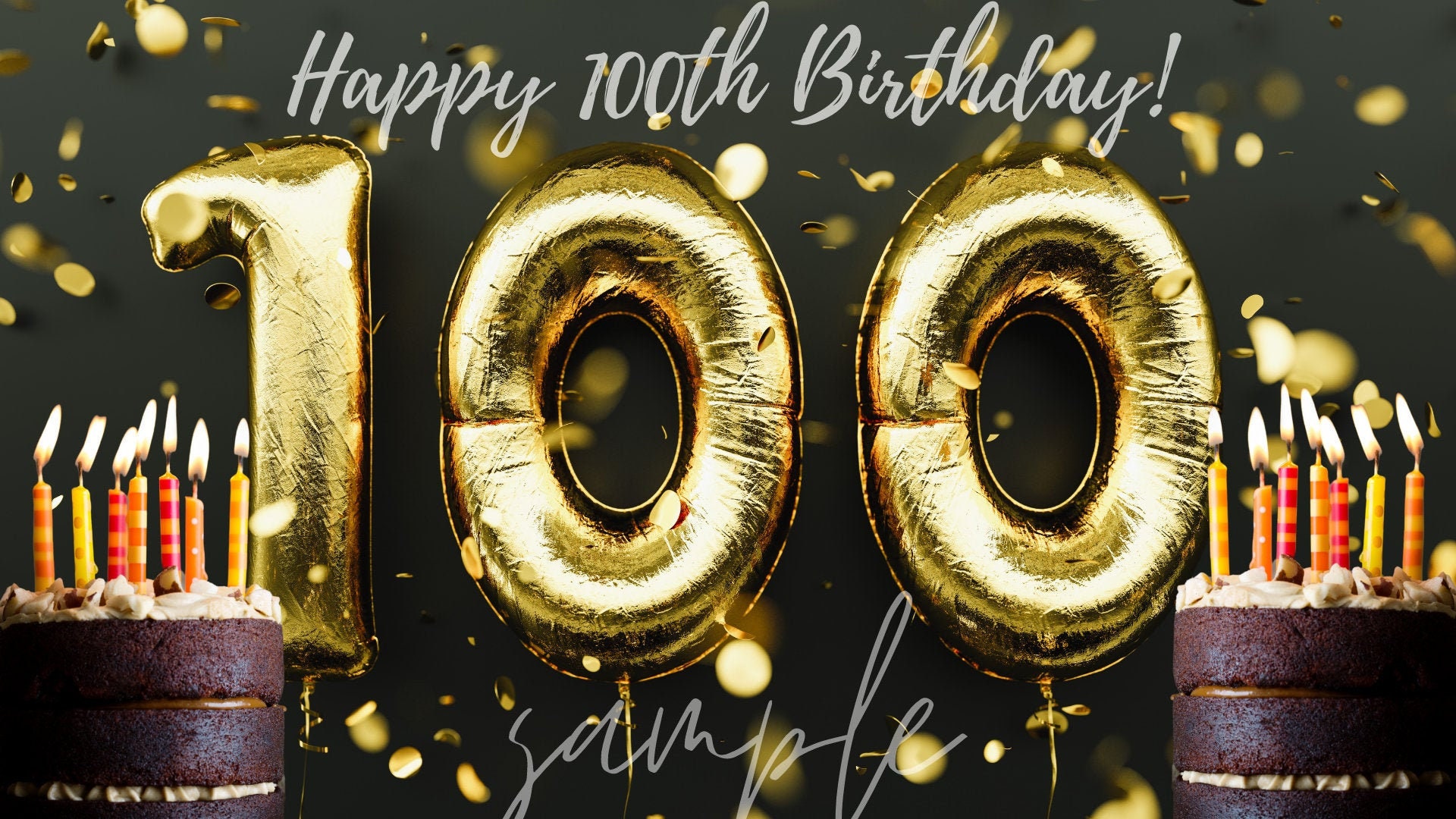 Party Supplies 100th Birthday Party Virtual Background Instant Download ...