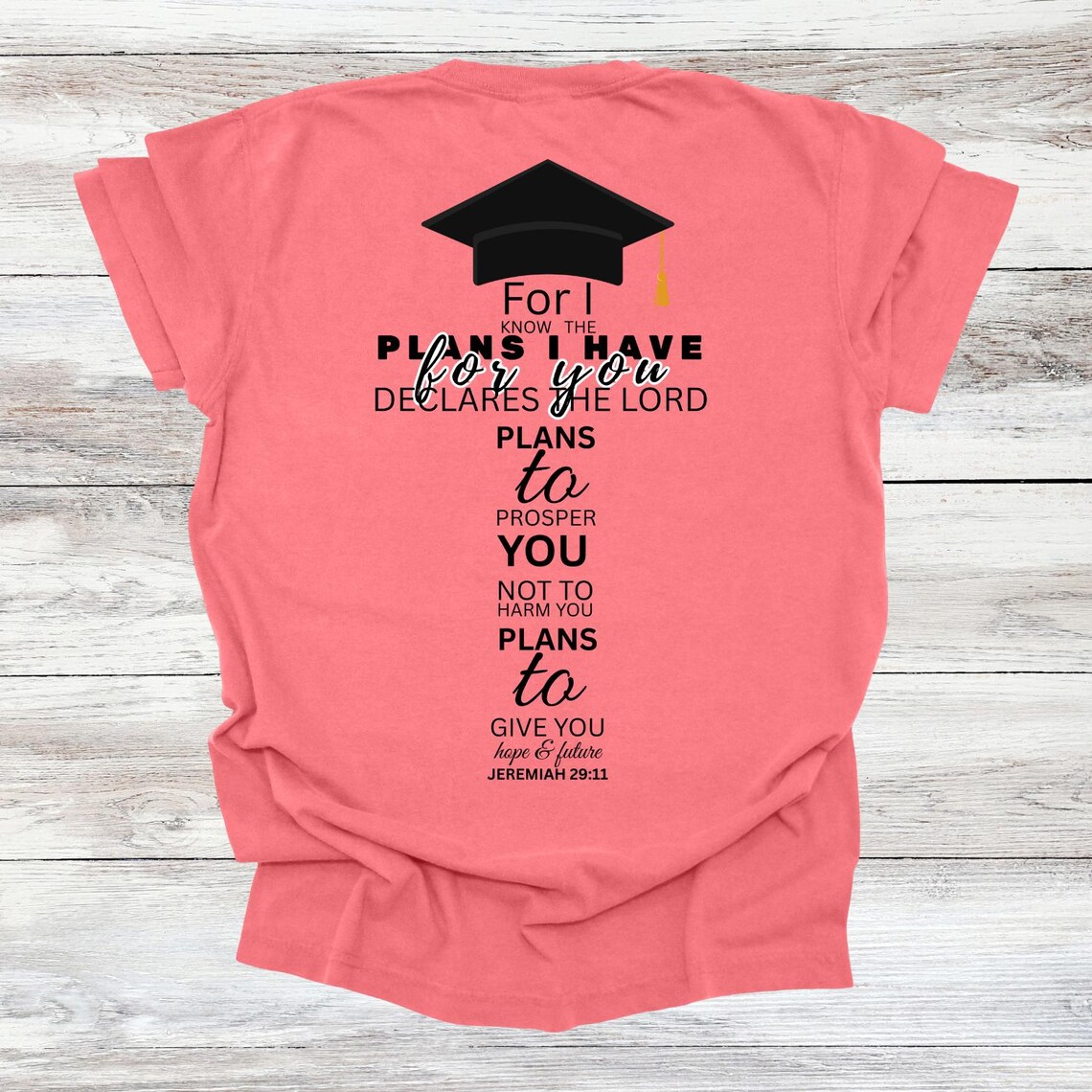 Christian Graduation Shirt – Class of 2025 | Jeremiah 29:11 Bible Verse ...
