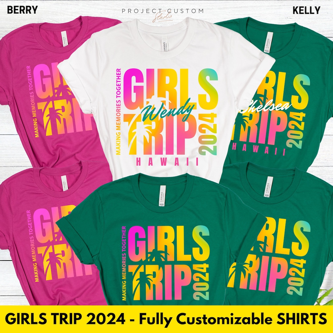 Custom Girls Trip 2025 Shirts Personalized Girl Vacation Weekend ...