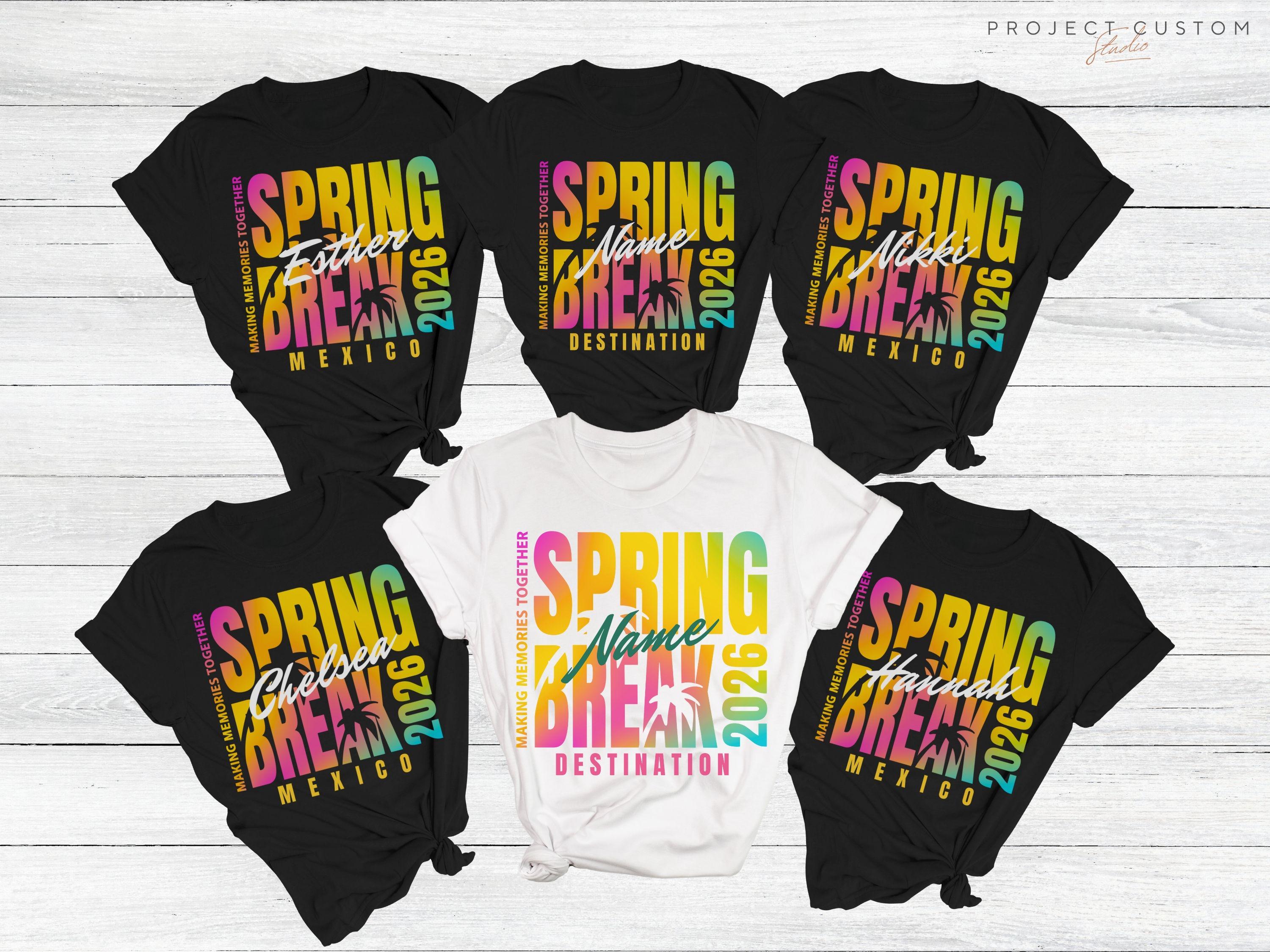Custom Spring Break 2026 Shirts Personalized Spring Vacation Tshirts ...