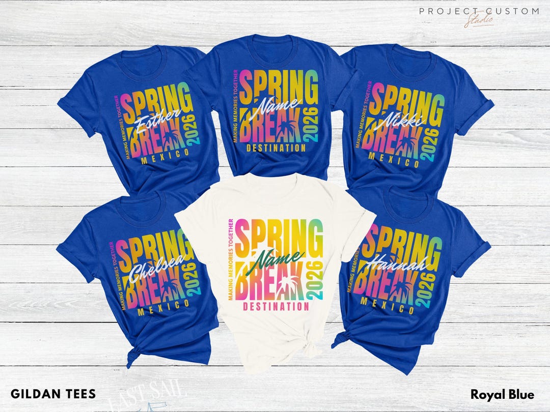 Custom Spring Break 2026 Shirts Personalized Spring Vacation Tshirts ...
