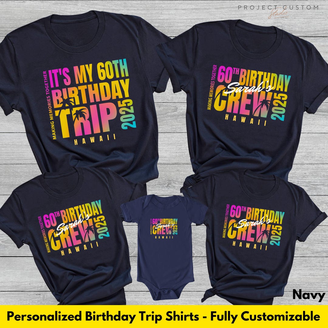 Custom Birthday Trip Shirts 2025 Matching Shirts for 50th Birthday Trip Tshirts Personalized ...