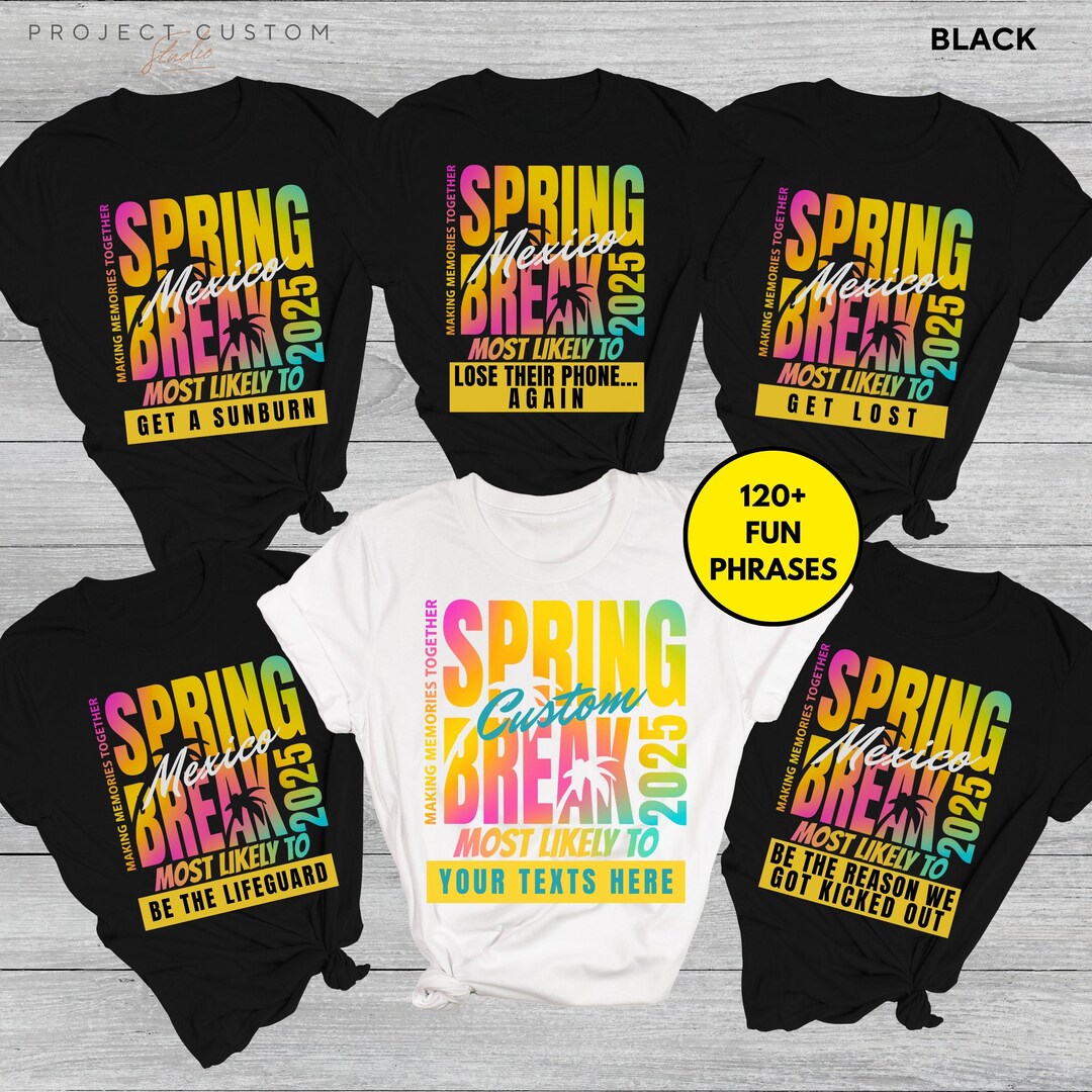 Custom Spring Break 2025 Shirts Personalized Spring Vacation Tshirts ...