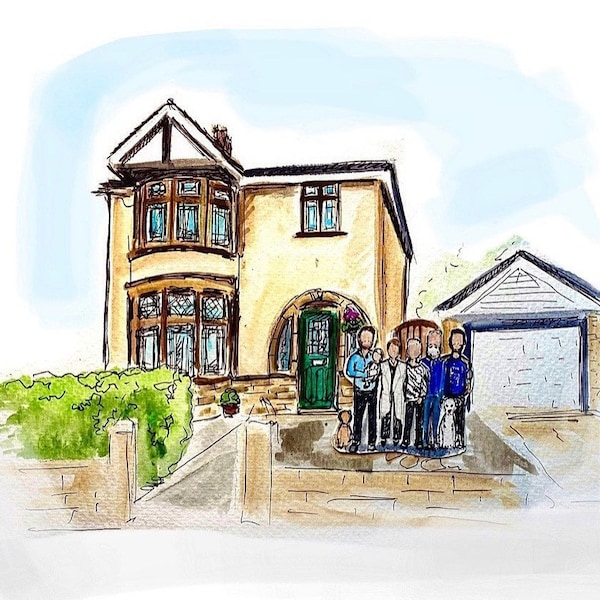 Custom House Portrait - Etsy