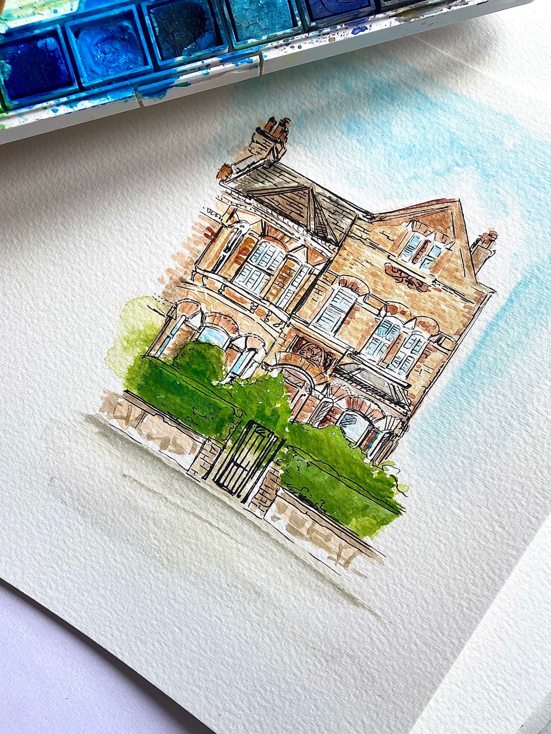 Custom House Portrait, Hand Painted, Housewarming Gift, First Home ...