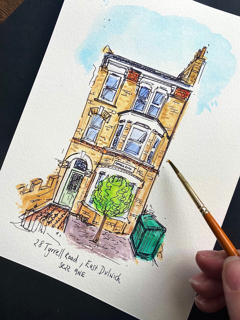 House Painting, Custom House Portrait, Hand Painted, Housewarming Gift ...