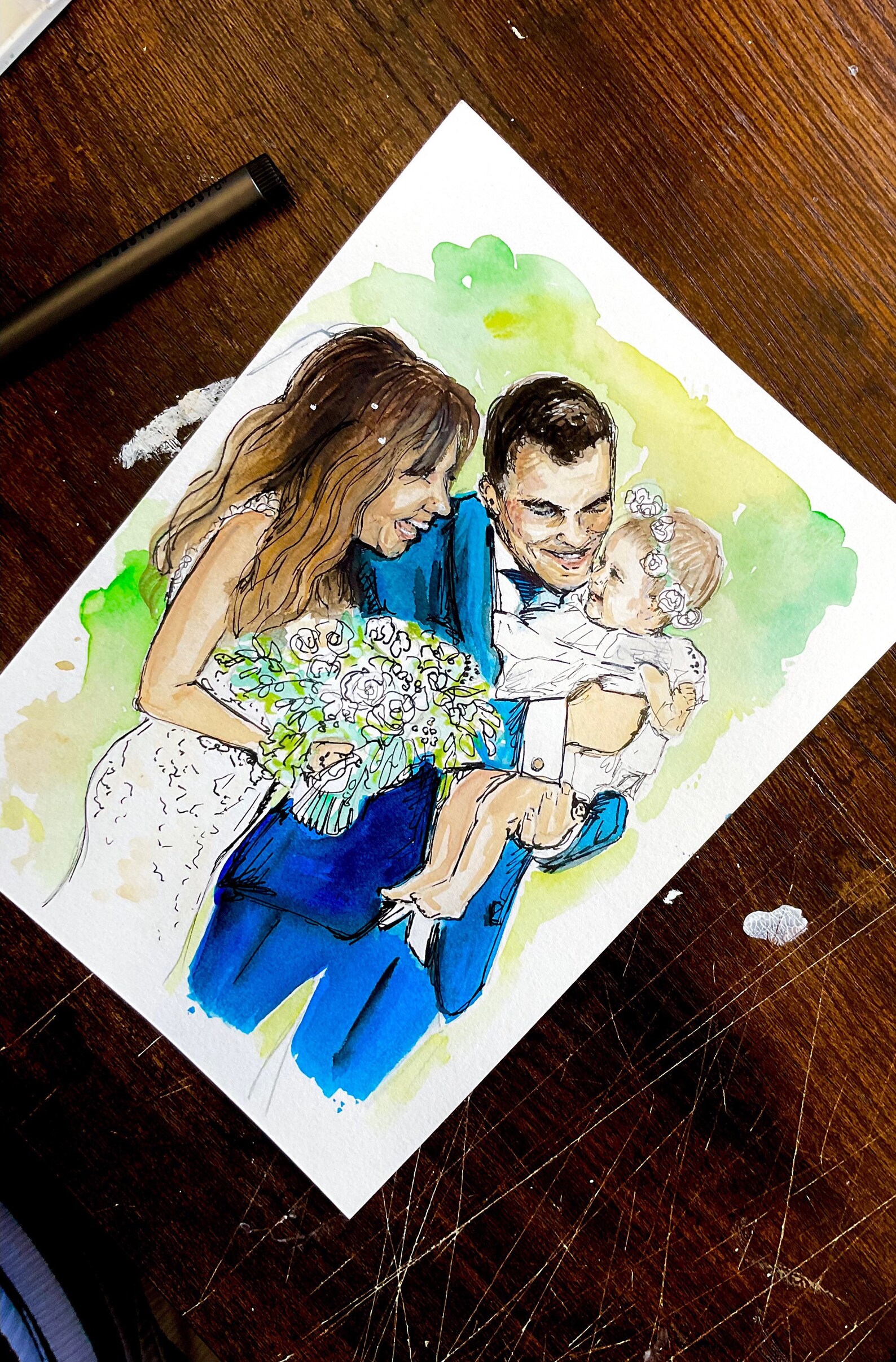 Personalised Couples Gift Hand Painted Couple Paper - Etsy UK