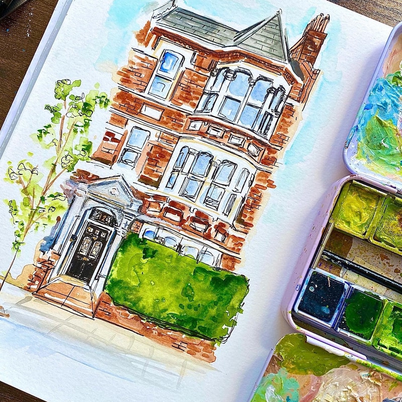 Custom House Portrait - Etsy