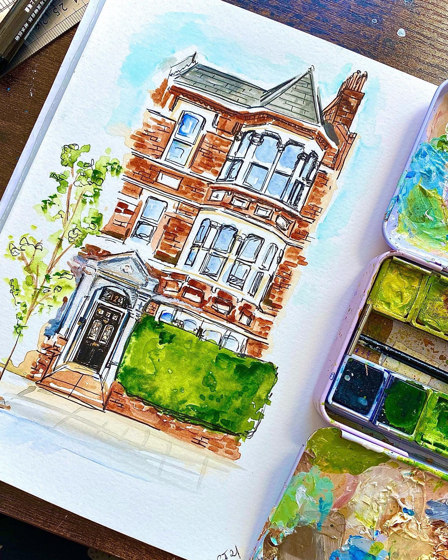 Custom House Portrait Hand Painted House Housewarming Gift - Etsy UK