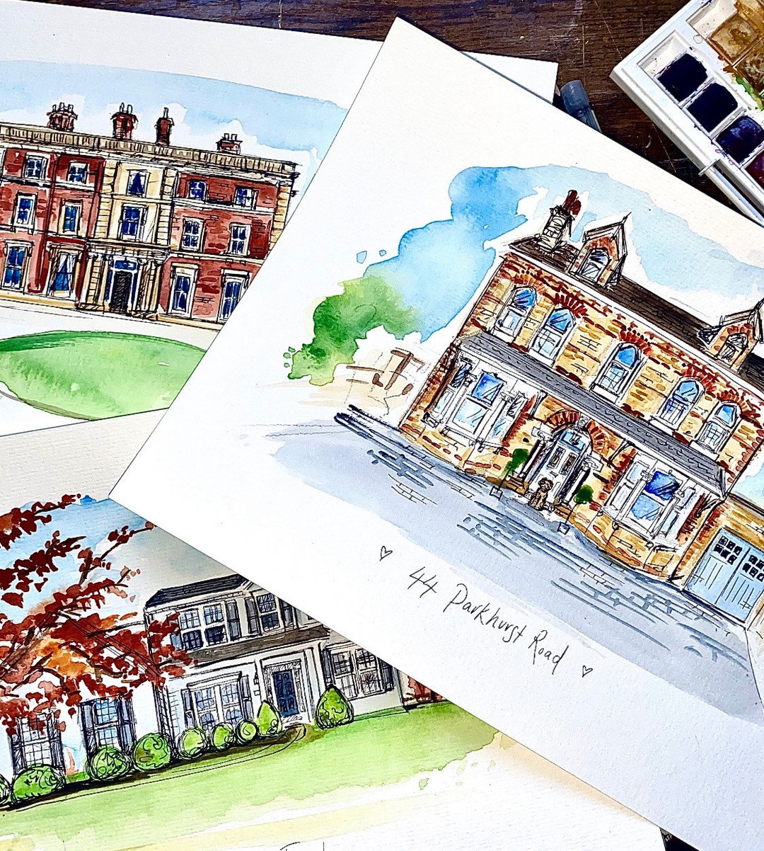 Custom House Portrait, Hand Painted House, Housewarming Gift, First ...