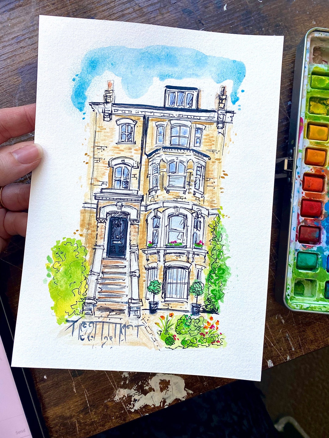 House Painting, Custom House Portrait, Hand Painted, Housewarming Gift ...