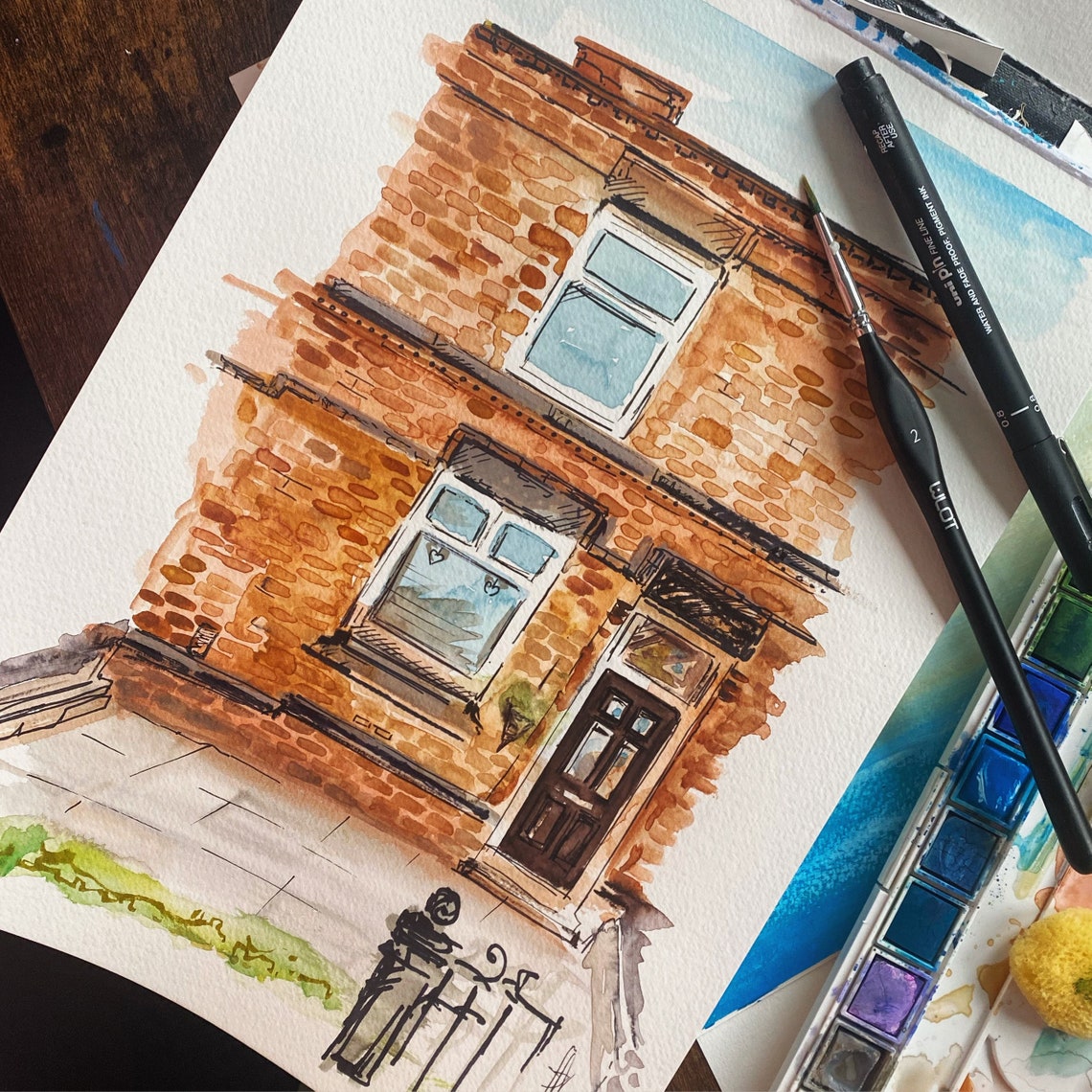 House Painting, Custom House Portrait, Hand Painted, Housewarming Gift ...
