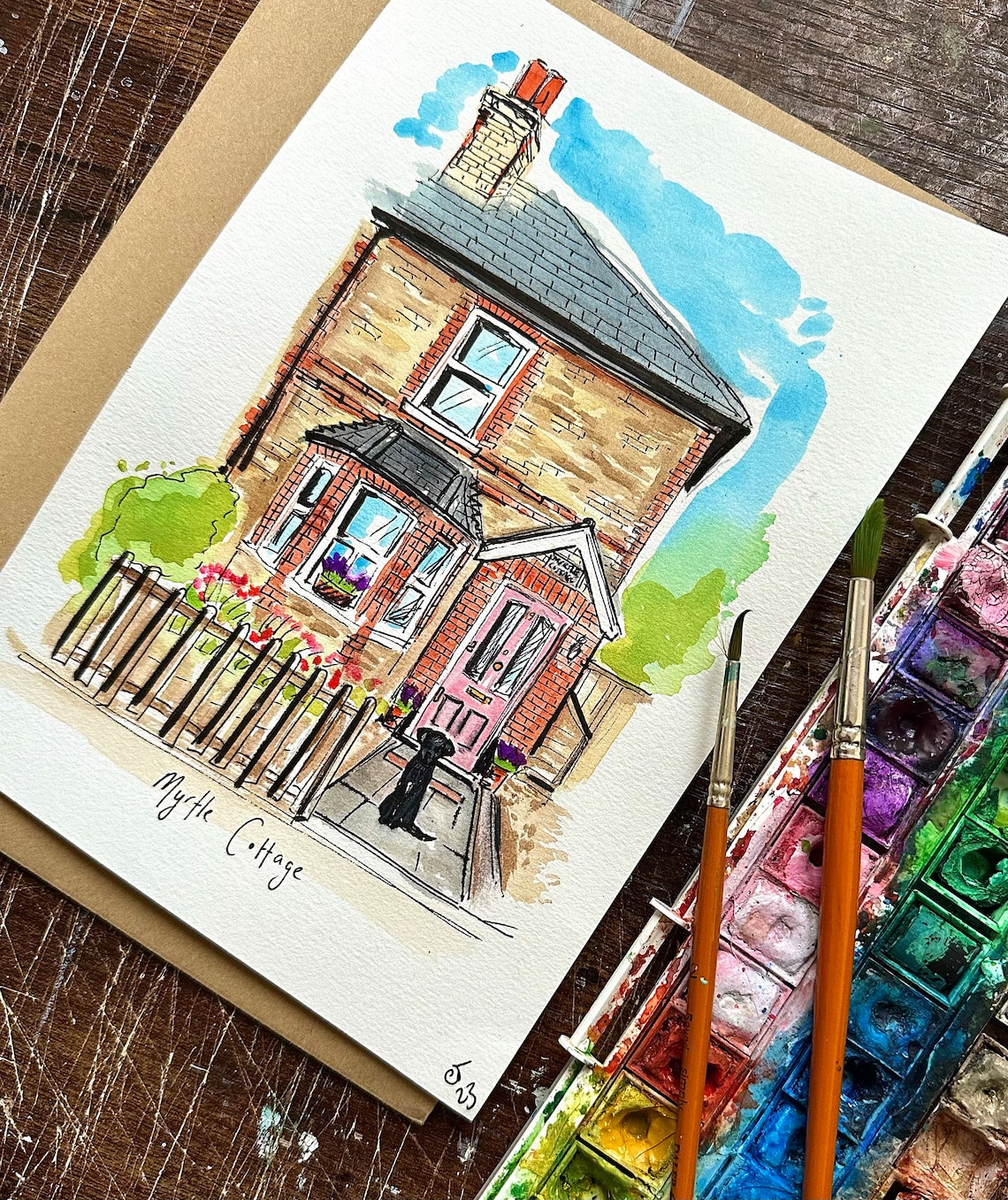 Custom House Portrait, Hand Painted, Housewarming Gift, First Home ...