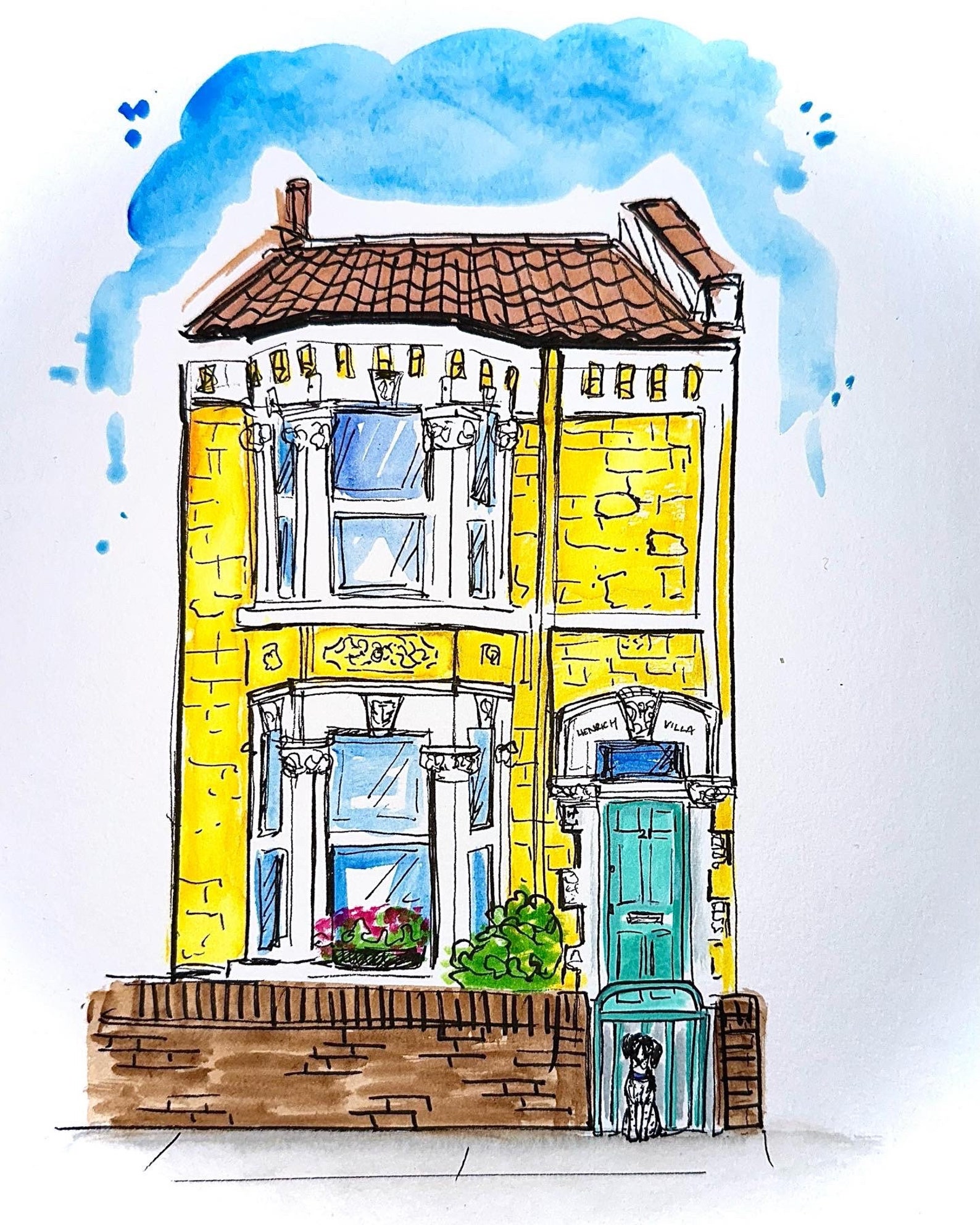 Custom House Portrait, Hand Painted, Housewarming Gift, First Home ...