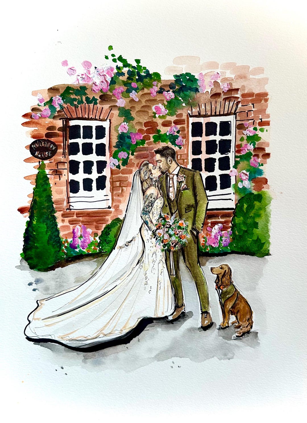 Personalised Couples Gift , Hand Painted Couple Paper Anniversary ...