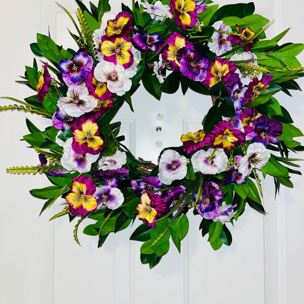 Pansy Wreath - Etsy