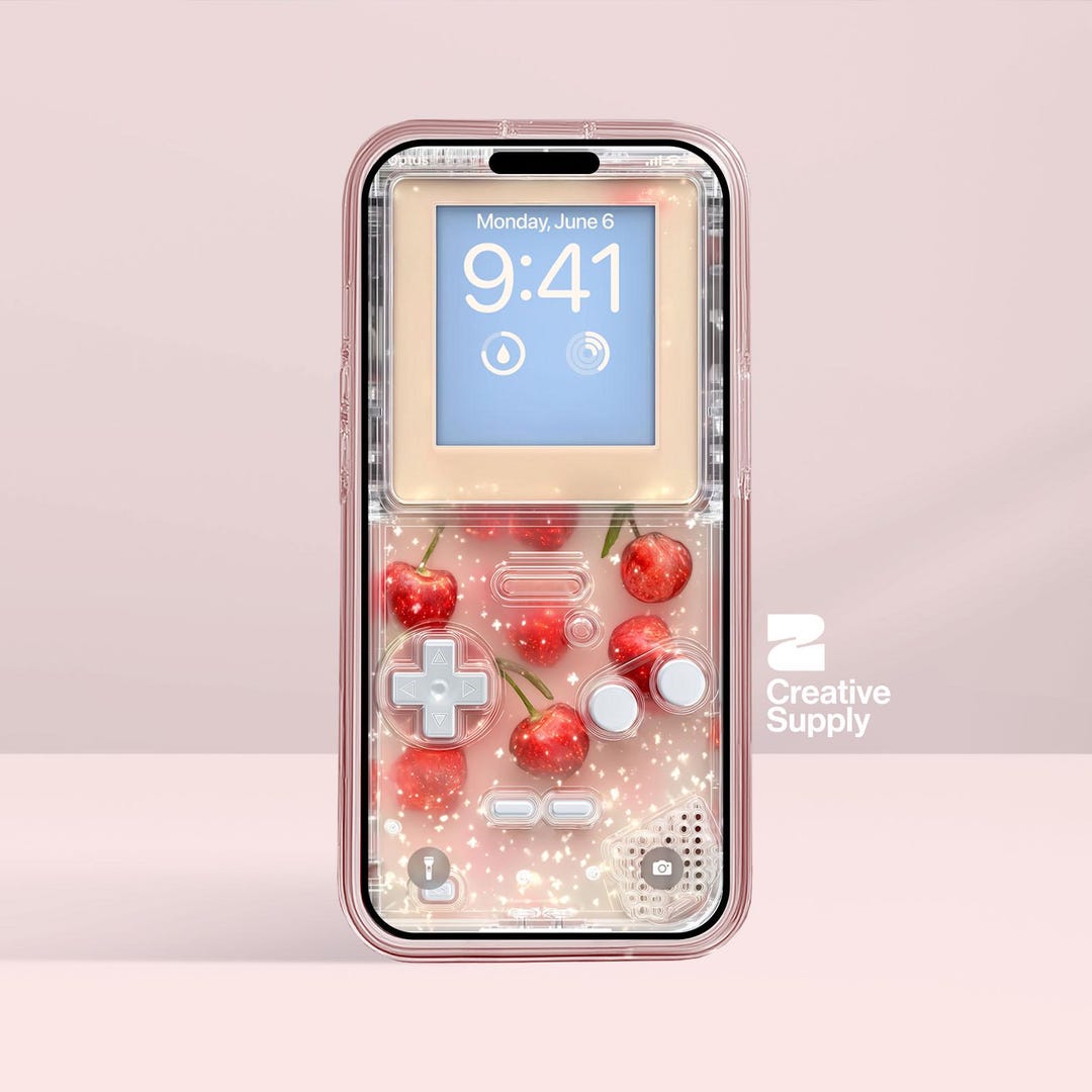 Dreamy Cherry Gameboy Phone Wallpaper | Cute Fruit Aesthetic Y2K Lock ...