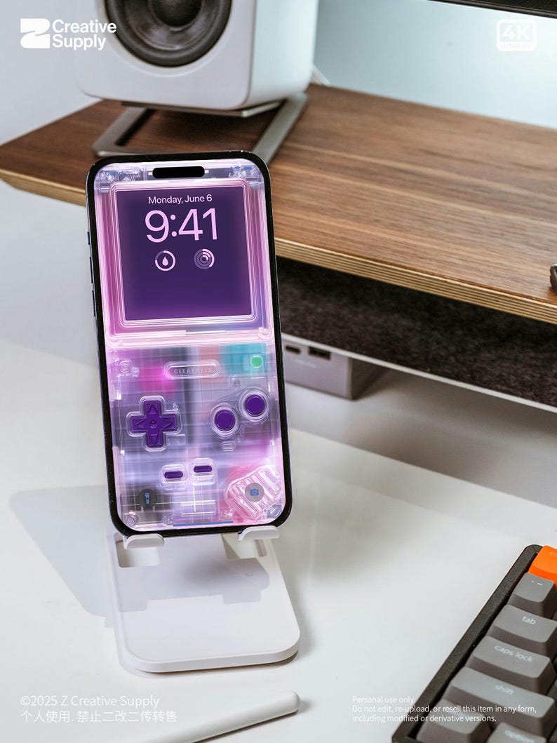 Purple Retro Game Console Wallpaper – Ultra-realistic Transparent ...