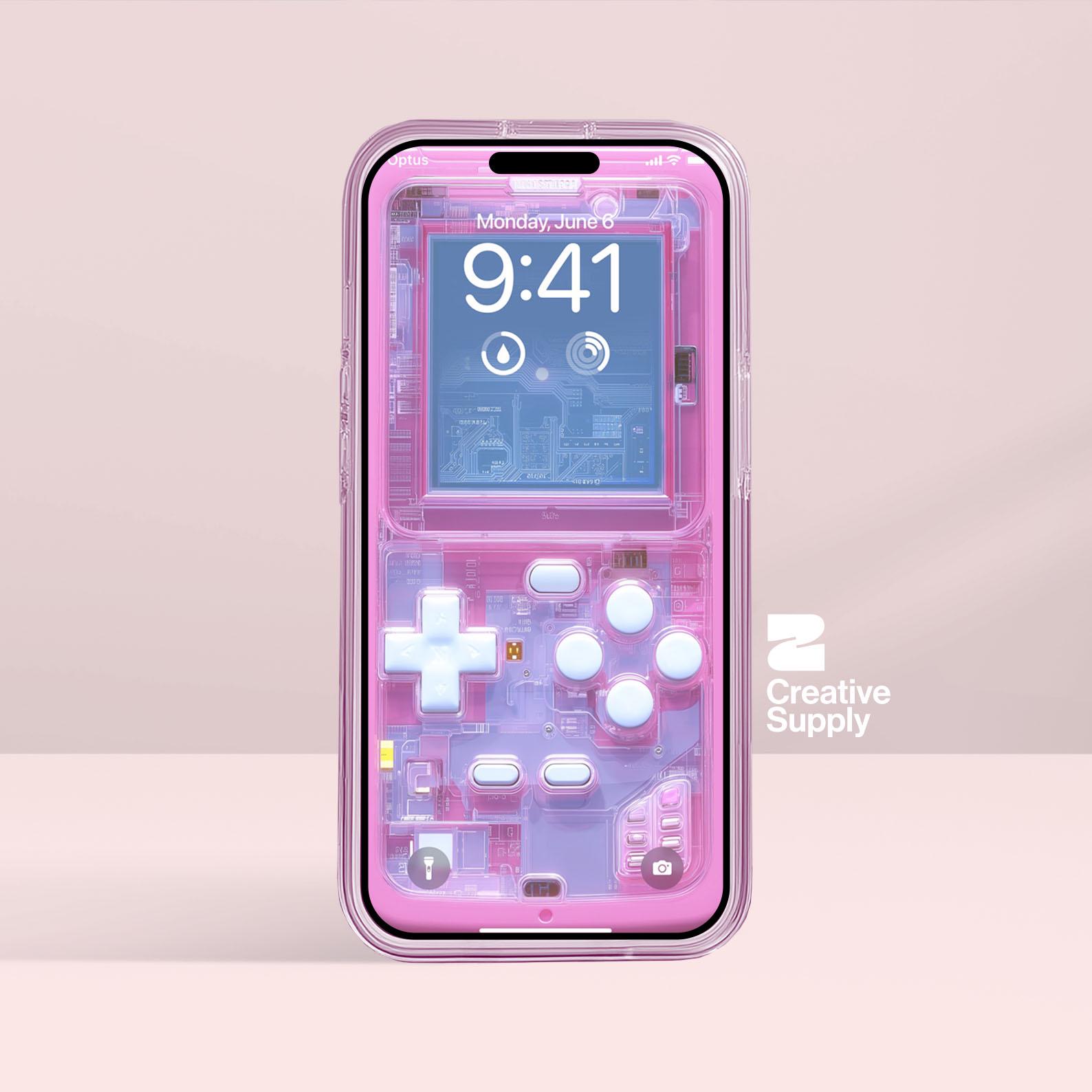 Pink Blue Retro Game Console Wallpaper – Ultra-realistic Transparent ...