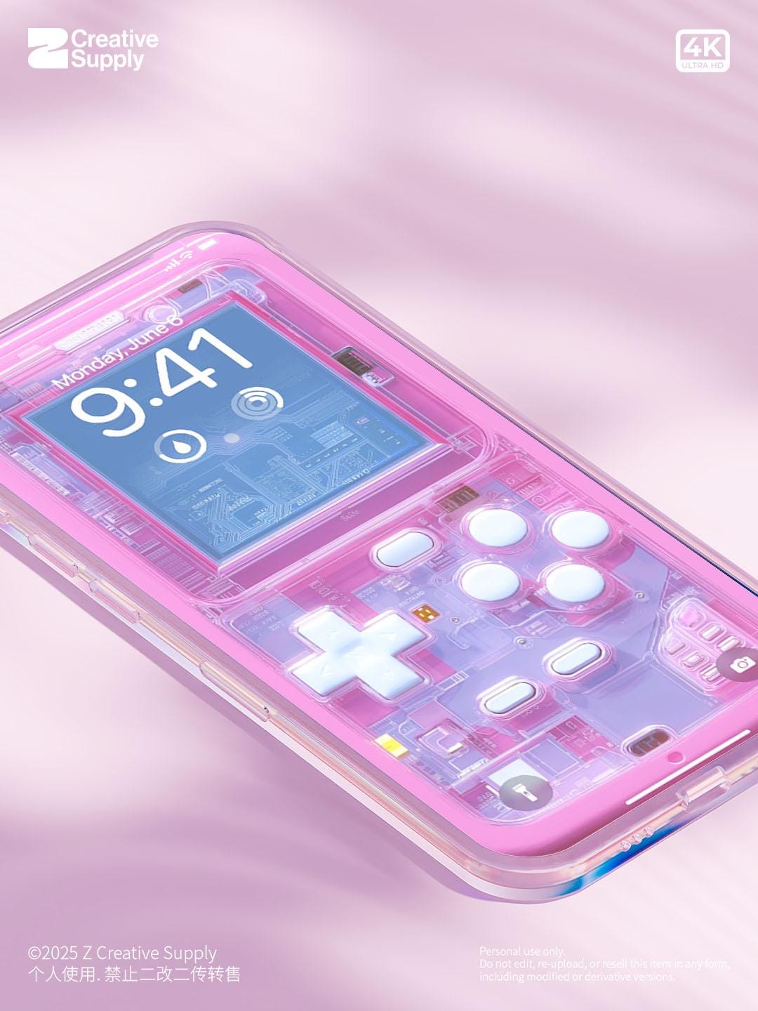 Pink Blue Retro Game Console Wallpaper – Ultra-realistic Transparent ...