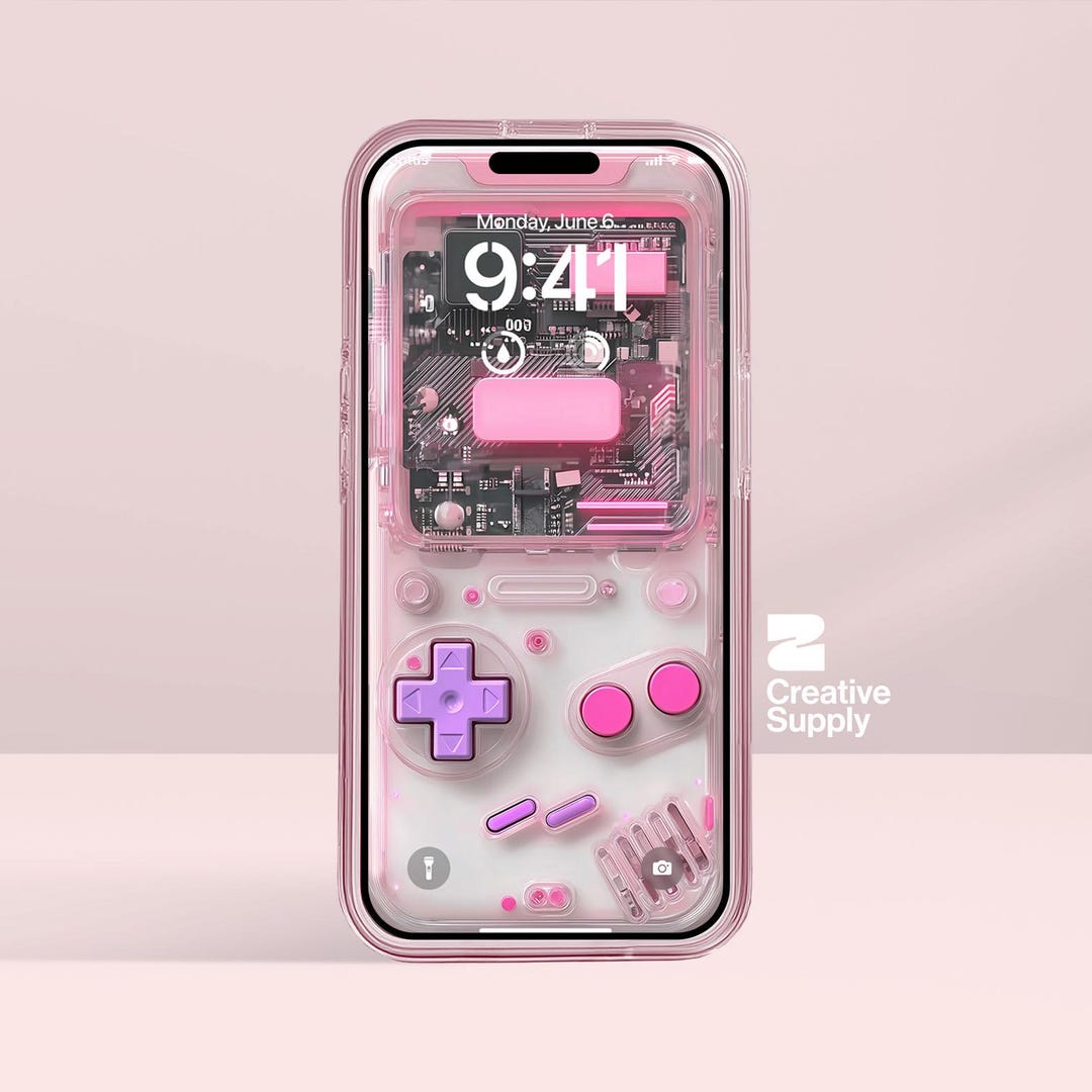Pink Gameboy Phone Wallpaper | Realistic Circuit Pastel Tech Aesthetic ...