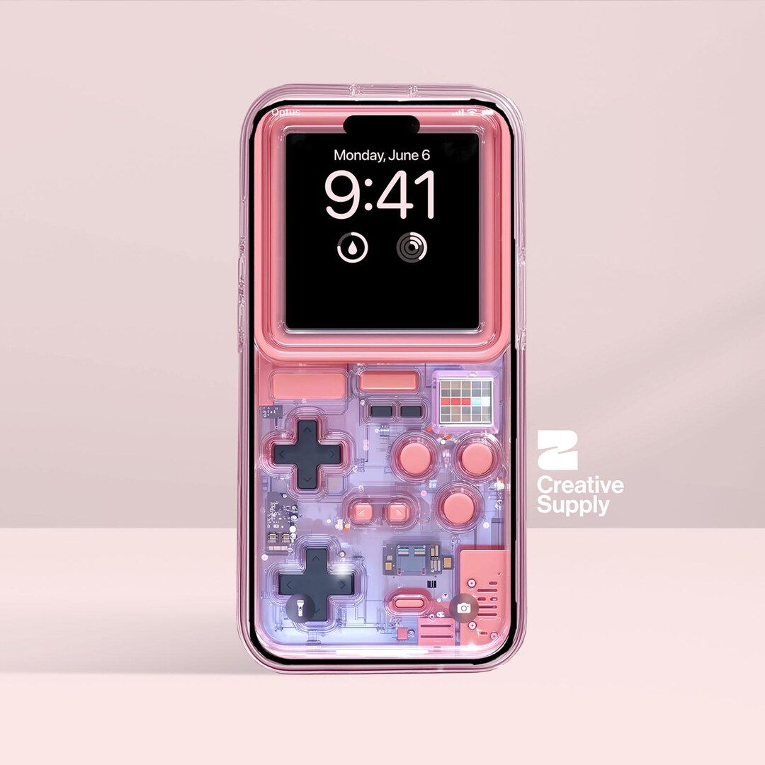Pink Game Console Wallpaper Transparent Realistic Retro Circuit Board ...