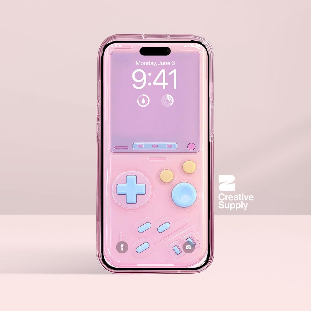 Retro Pastel Minimal Gameboy Phone Wallpaper, Anime Illustration Style ...