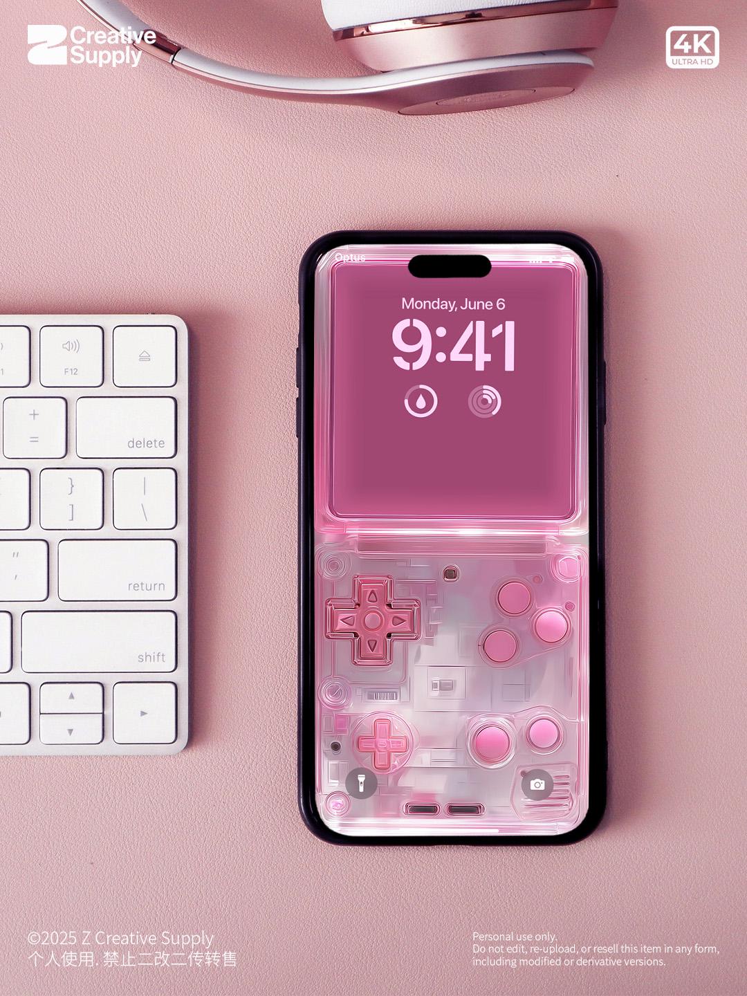Pink Game Console Wallpaper: Retro Circuit Board Art (digital Download ...