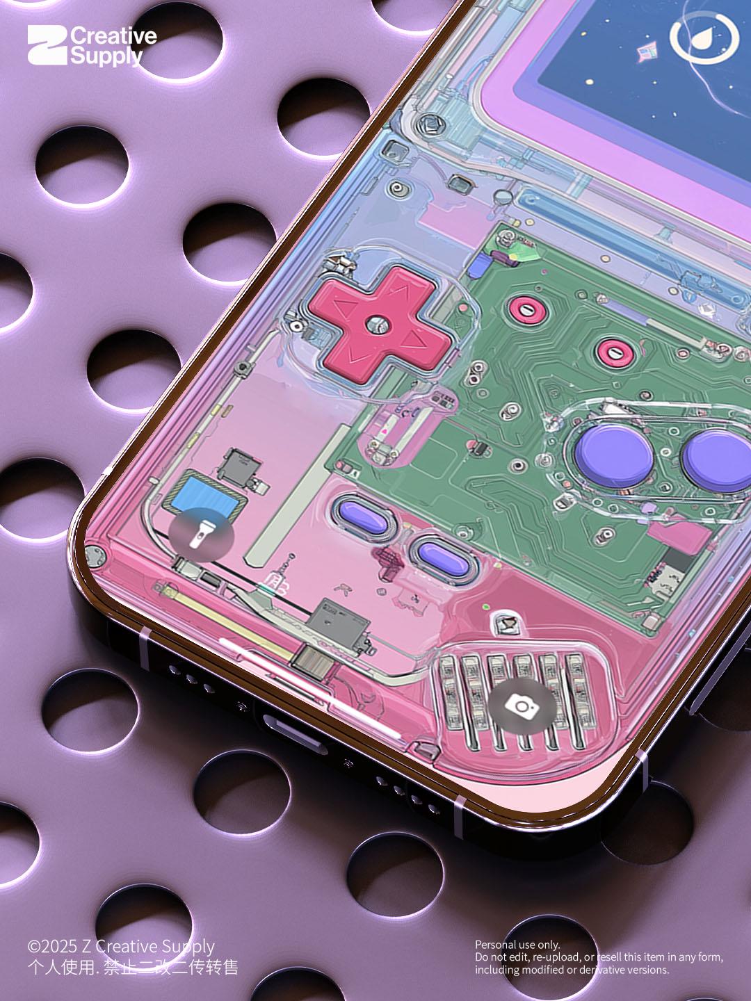 Pastel Gameboy Phone Wallpaper | Anime Style Y2K Circuit Board Digital ...