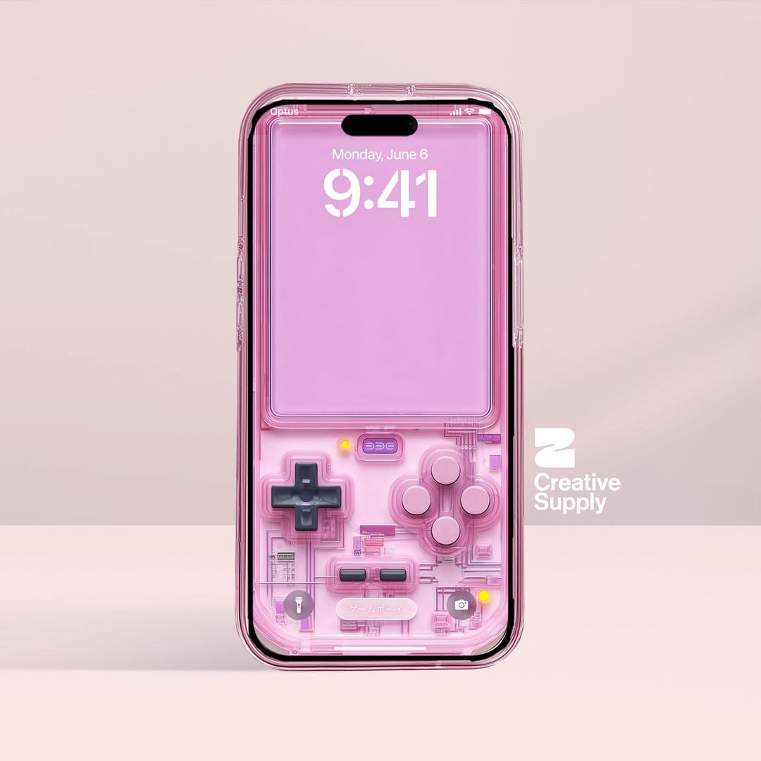 Pastel Pink Transparent Game Console Wallpaper – Ultra-realistic Retro ...