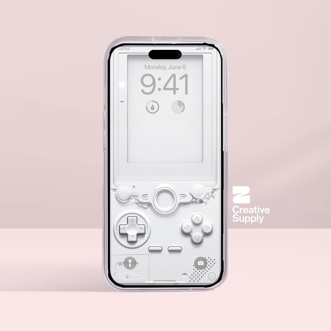 White Retro Gameboy Wallpaper Realistic Minimalist Lock Screen Art for ...