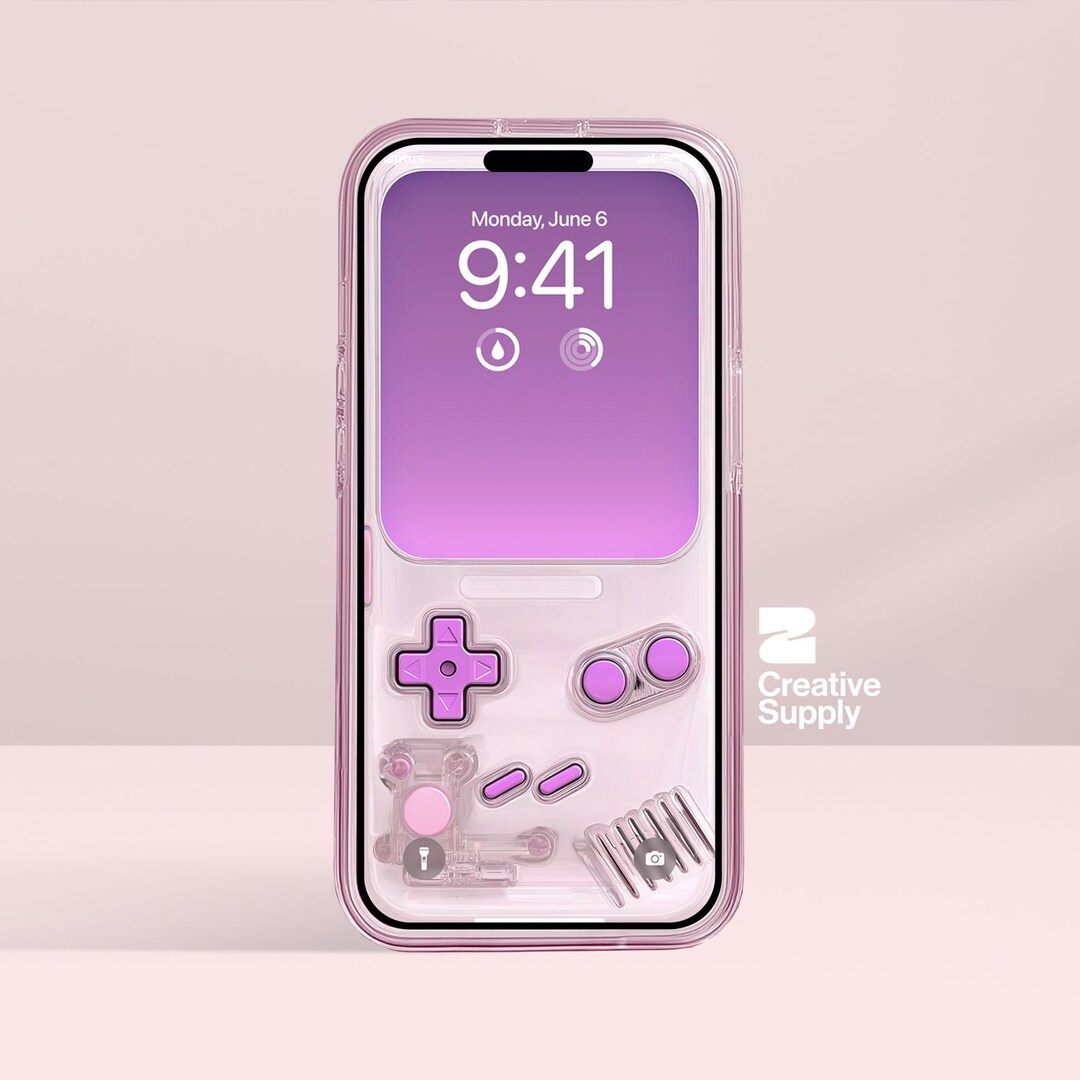 Purple Transparent Gameboy Phone Wallpaper | Minimal Y2K Retro Gamer ...