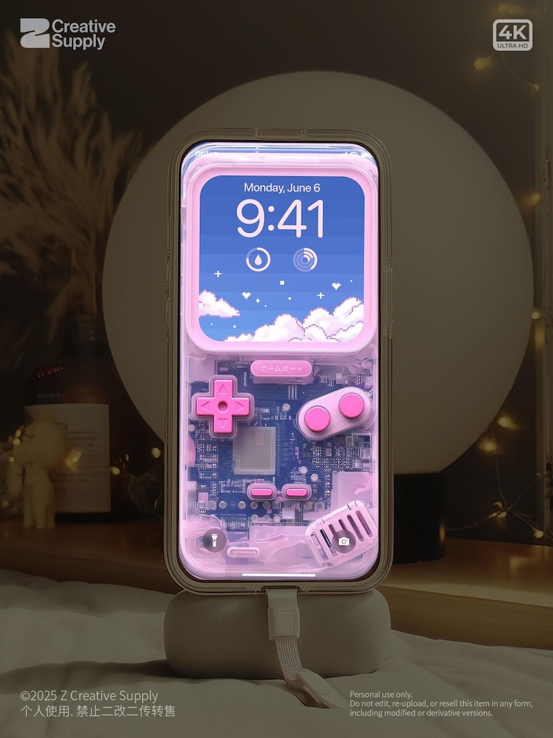 Pink Blue Transparent Gameboy Wallpaper – Ultra-realistic Retro Circuit ...