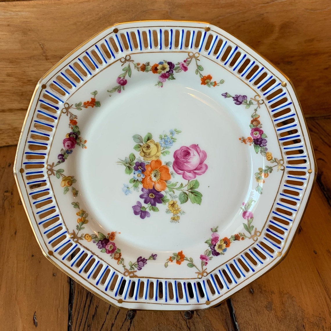 Vintage Schumann Pierced Porcelain Plate Made in Germany Hand | Etsy