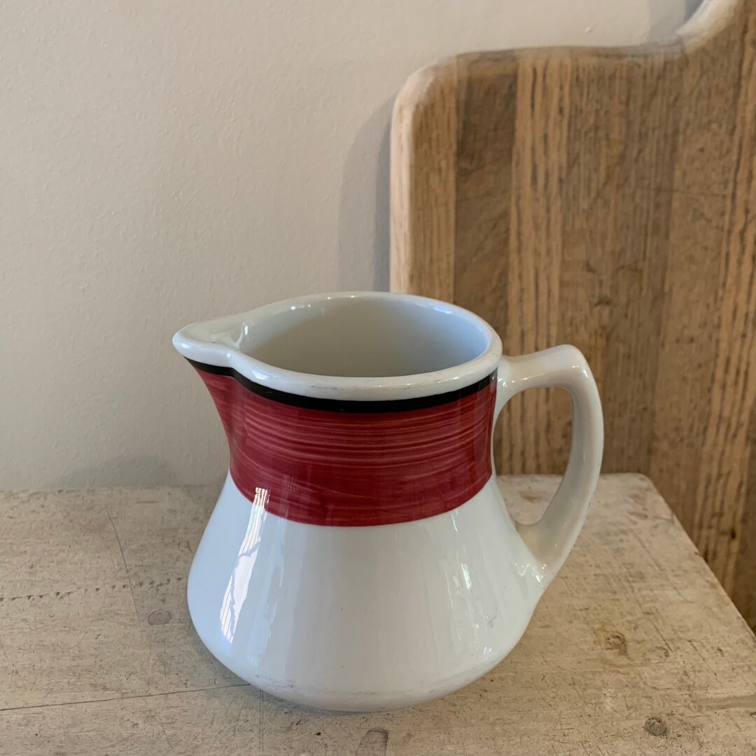 Vintage Large Ceramic Creamer Gravy Syrup Shenango China Restaurant ...