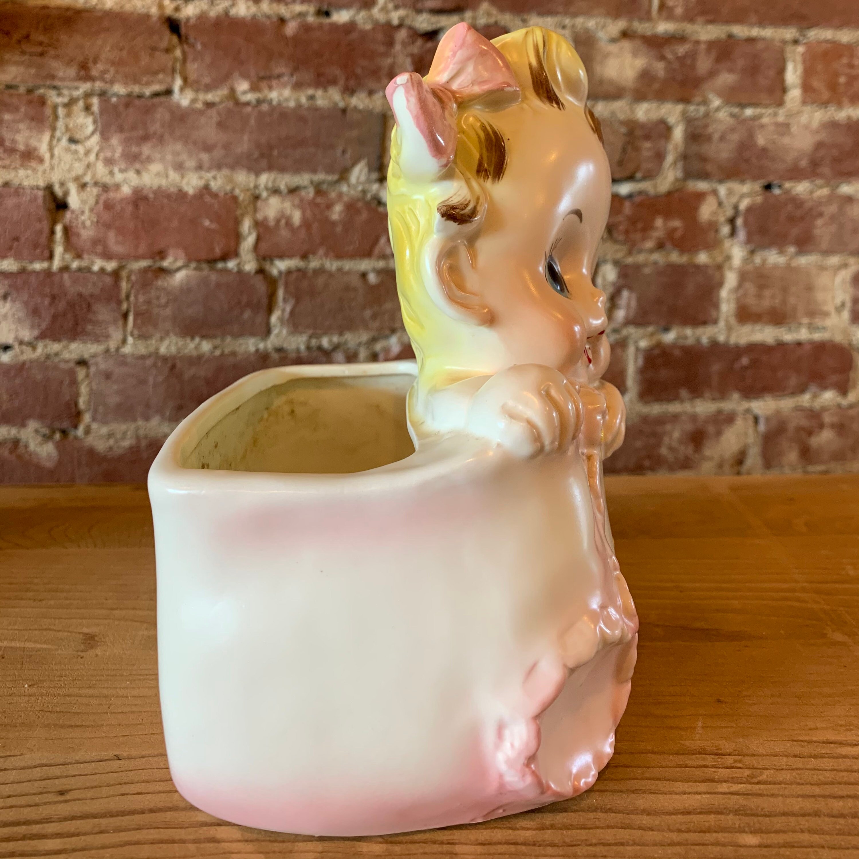 Vintage Large Ceramic Baby in Diaper Indoor Planter A-475 | Etsy