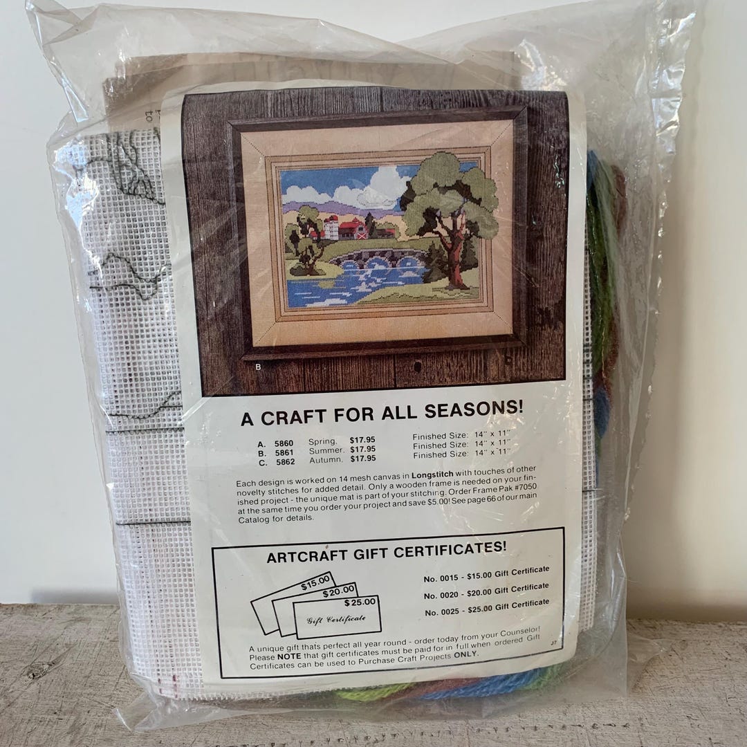 Vintage Artcraft Kit UNOPENED Summer Longstitch Needlework Needlecraft ...