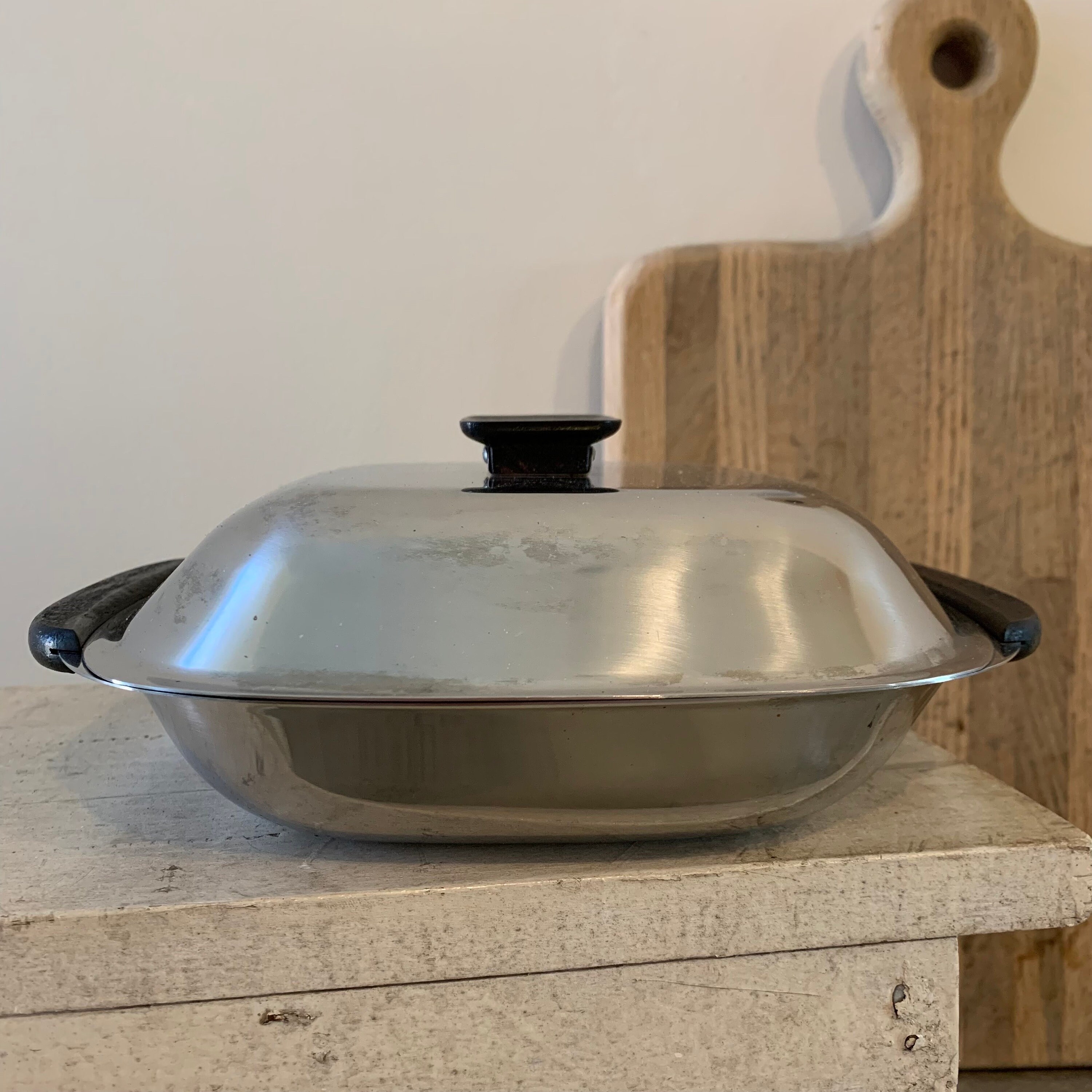 Vintage MCM Lundtofte Stainless Denmark Steel Covered Serving - Etsy