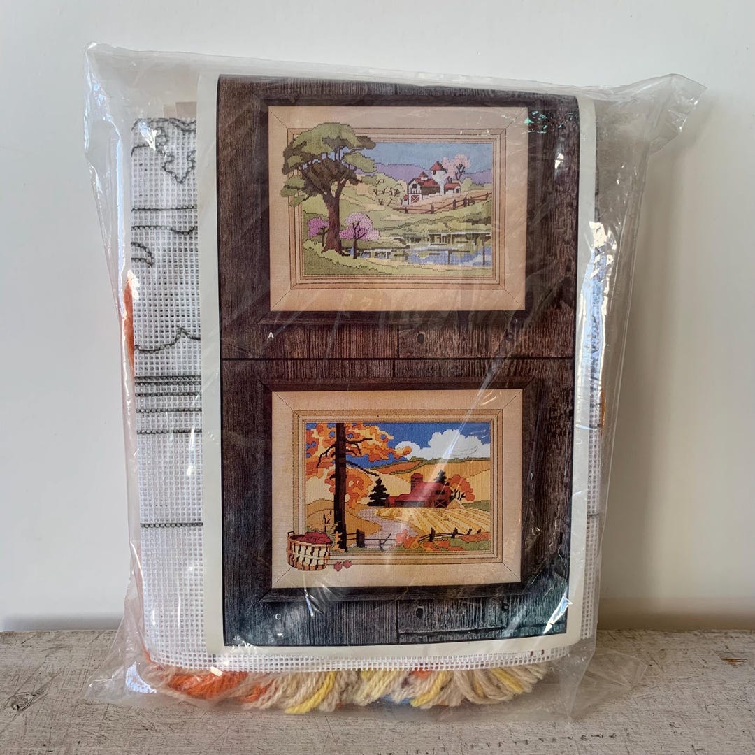 Vintage Artcraft Kit UNOPENED Autumn Longstitch Needlework Needlecraft ...